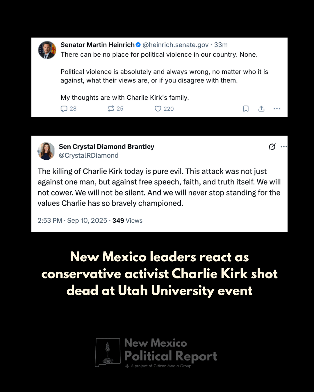 New Mexico leaders react as conservative activist Charlie Kirk shot ...